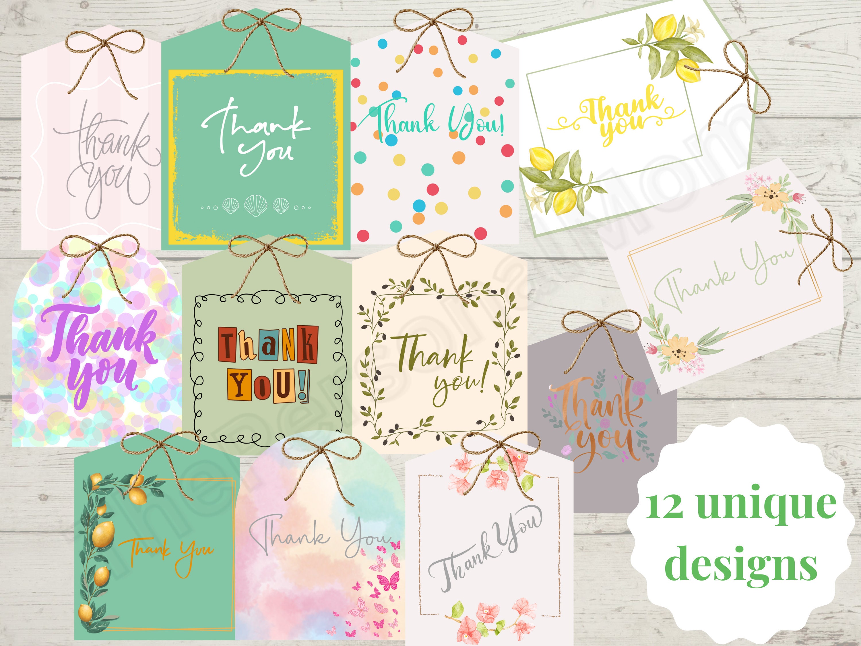 Printable Thank You Tags | Thank You Tag | Gift Tag | Printable Tag ...