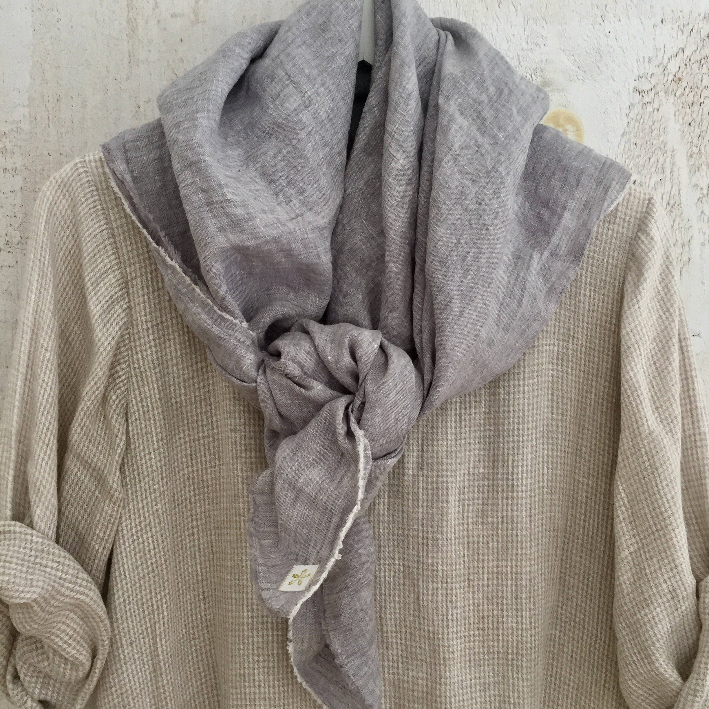 Square Linen Scarf - Etsy