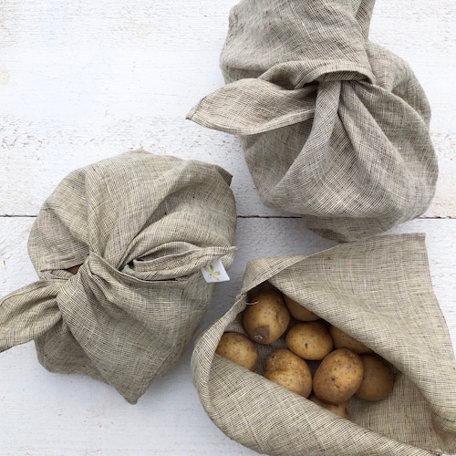 Striped Linen Bento Bag Natural Pure Linen Bread Loaf Bag - Etsy