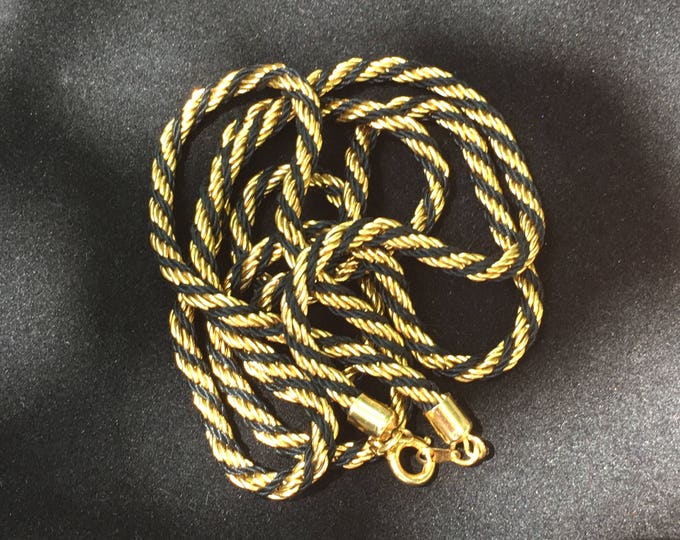 Black and Gold Vintage 1970's Silk Cord and Gold Tone - Etsy