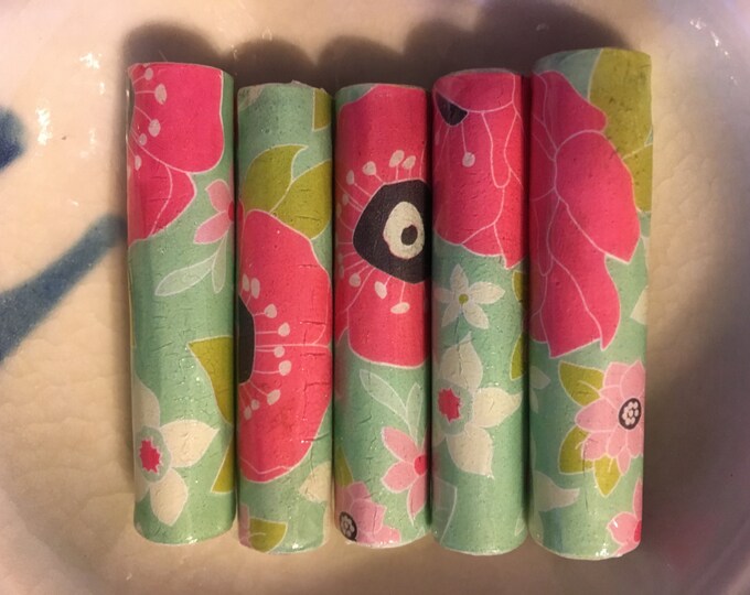 Minty Pink Handmade Rolled Paper Tube Beads 2 Pen Making - Etsy
