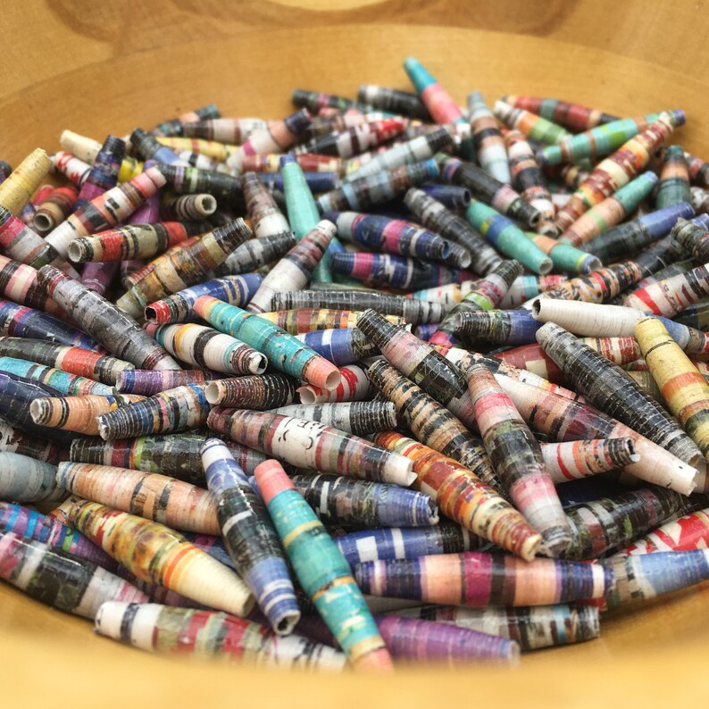 Assorted Recycled Magazine Handmade Paper Beads Thin or Thick: | Etsy
