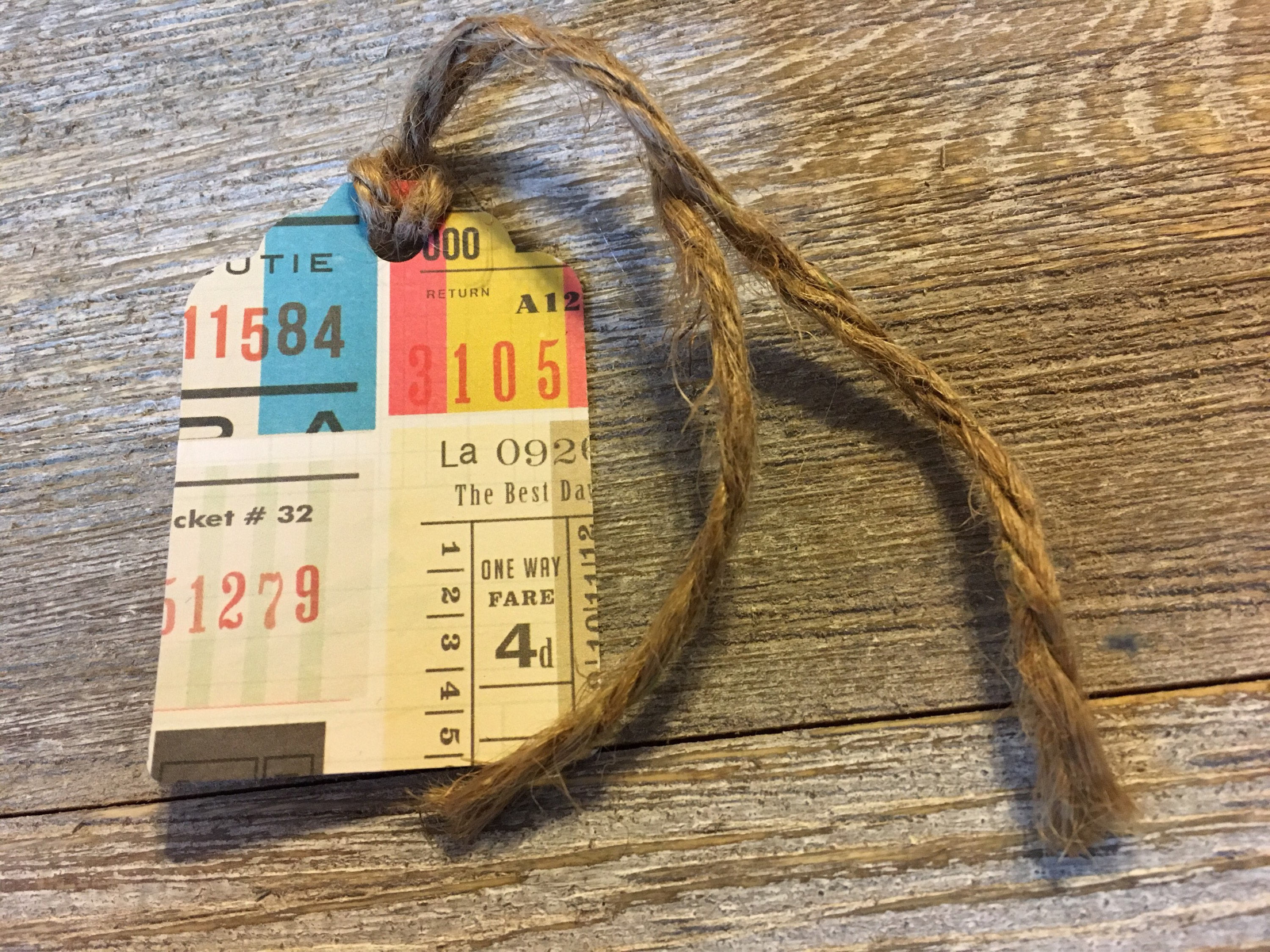 Vintage Tickets Cardstock Gift Tags with Jute Cord Assorted | Etsy
