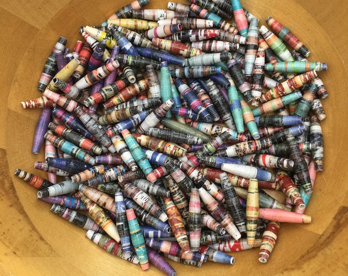 Assorted Recycled Magazine Handmade Paper Beads 1: Thin, Medium, or ...