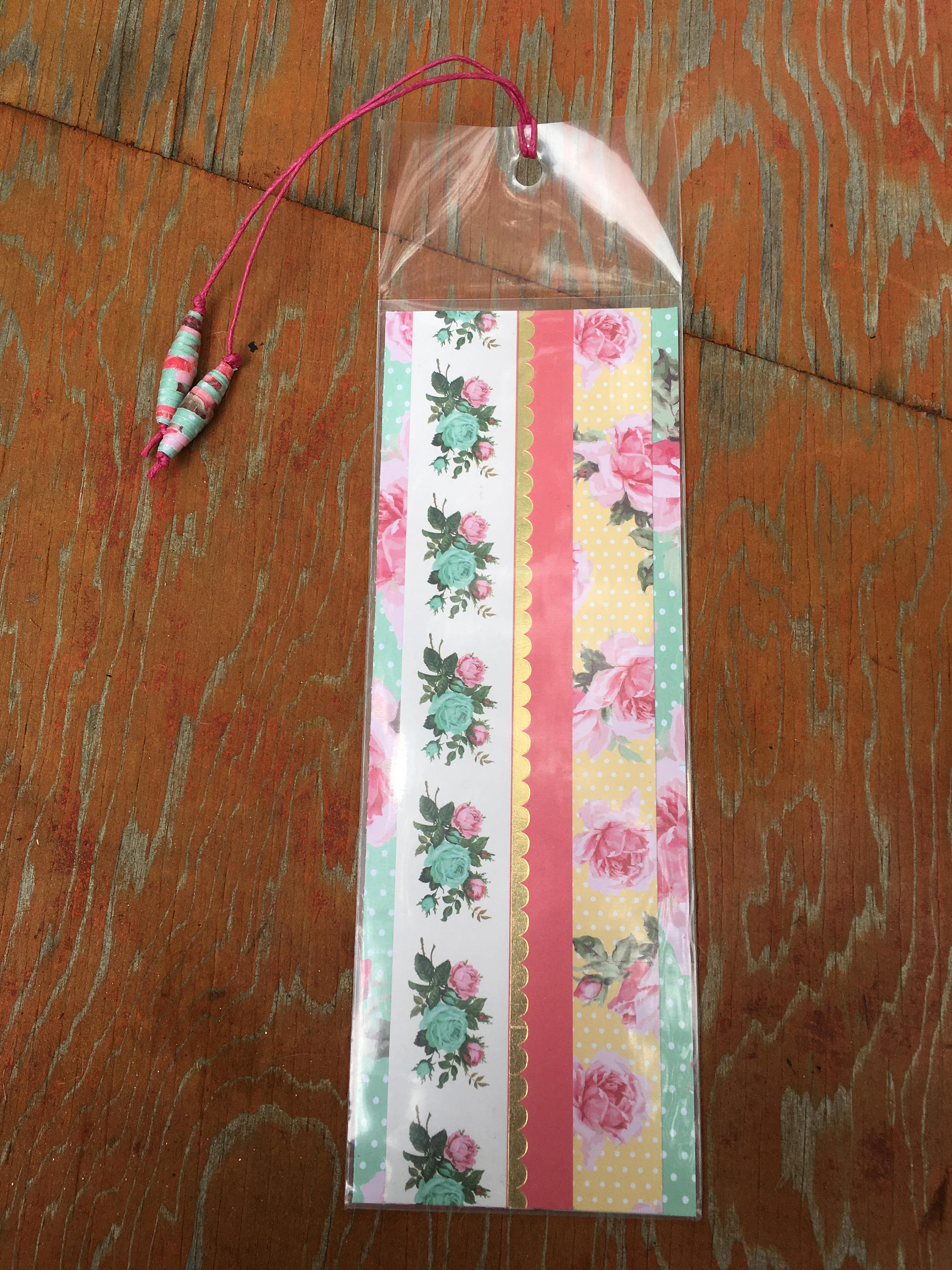 Victorian Wallpaper Handmade Bookmark With Paper Oval Bead - Etsy
