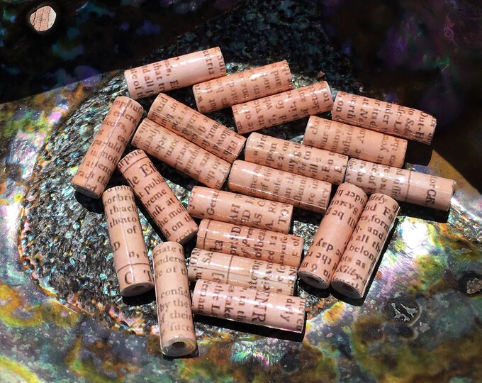 Vintage Book Page Hand Rolled Paper Tube Beads 1 Inch: Set of 20 - Etsy
