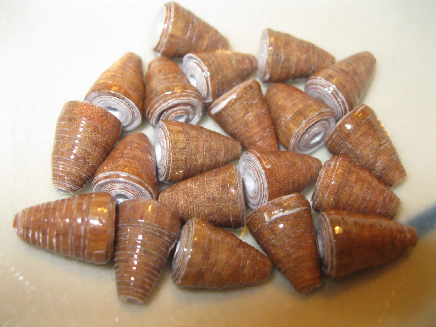 Wooden Cones Handmade Rolled Paper Mini Beads 1/2 Inch: Set of 20 - Etsy
