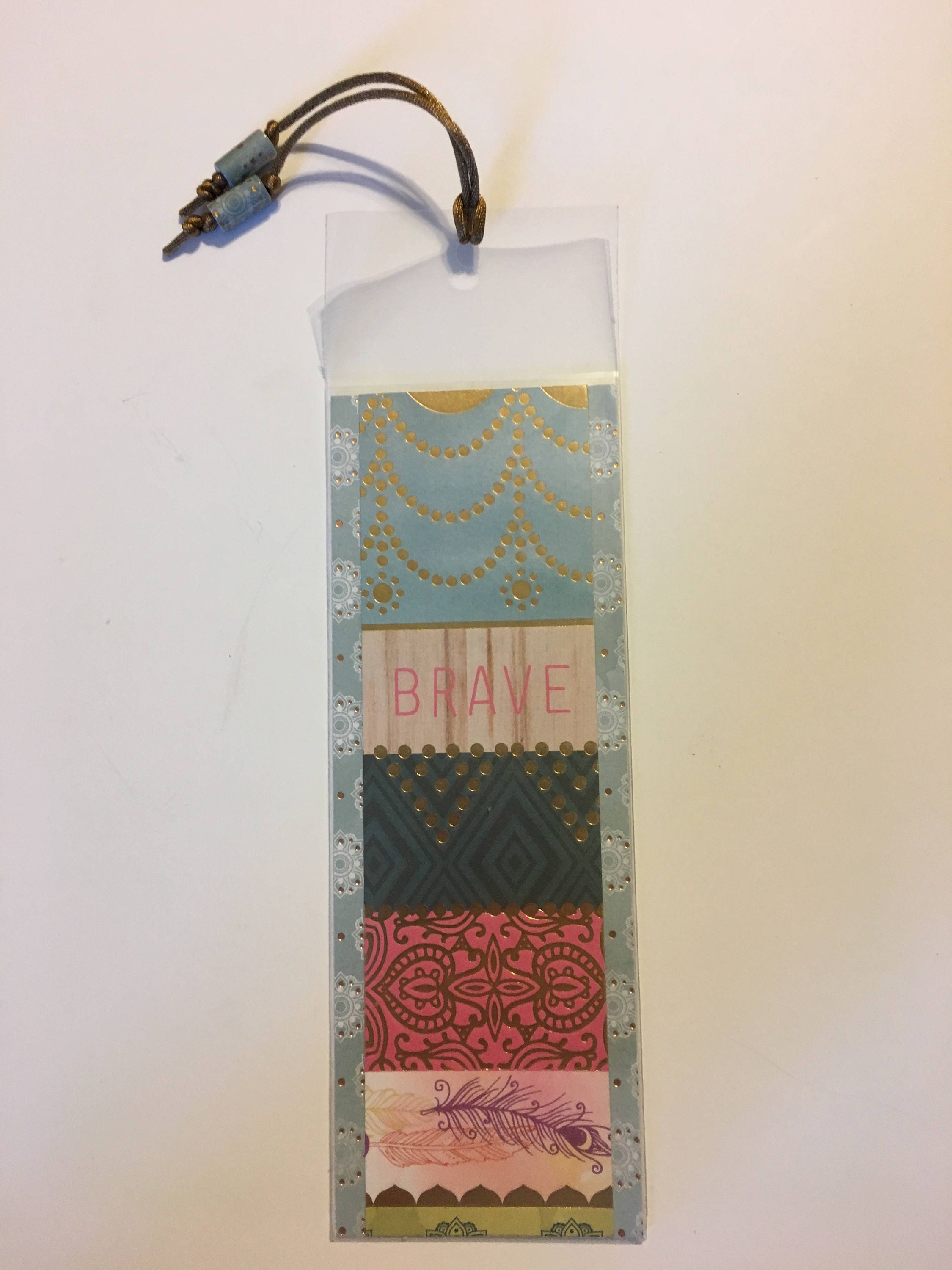 Boho Brave Handmade Bookmark With Paper Bead Tassel Plastic | Etsy