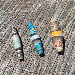 Assorted Recycled Magazine Handmade Paper Beads 1”: Thin, Medium, or ...