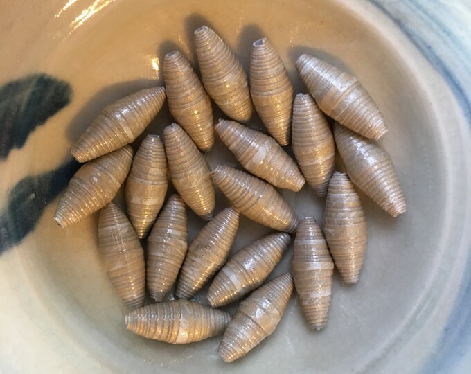 Golden Pearl Handmade Rolled Paper Beads 1": Set Of20 - Etsy