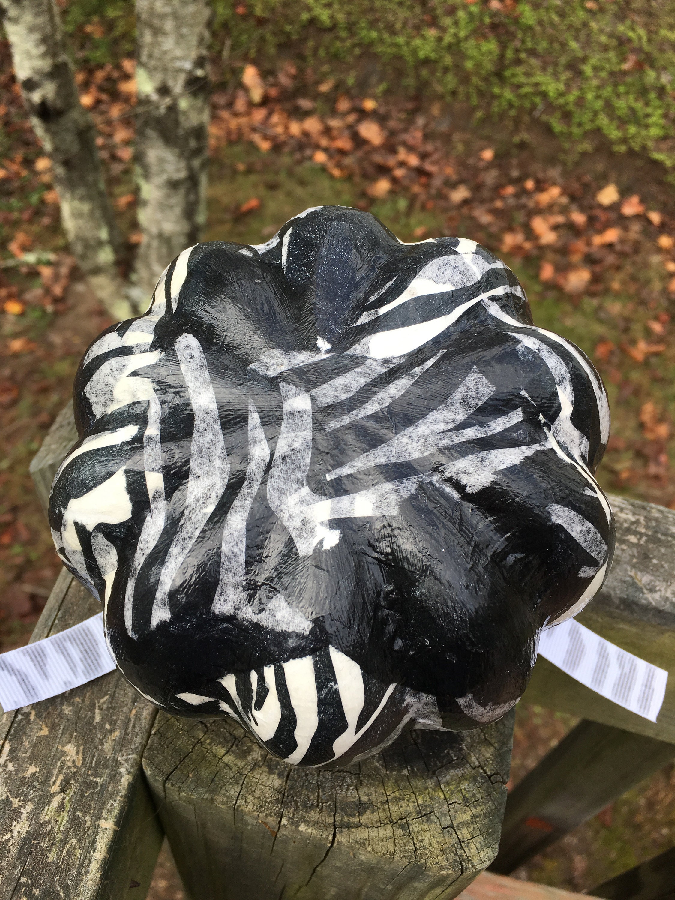 Zesty Zebra Decoupaged Tissue on Paper Mache Small Pumpkin | Etsy