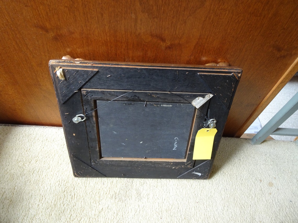 COTNER Classic British Looking Painting Man and Boy on Path Near River ...