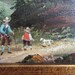 COTNER Classic British Looking Painting Man and Boy on Path Near River ...