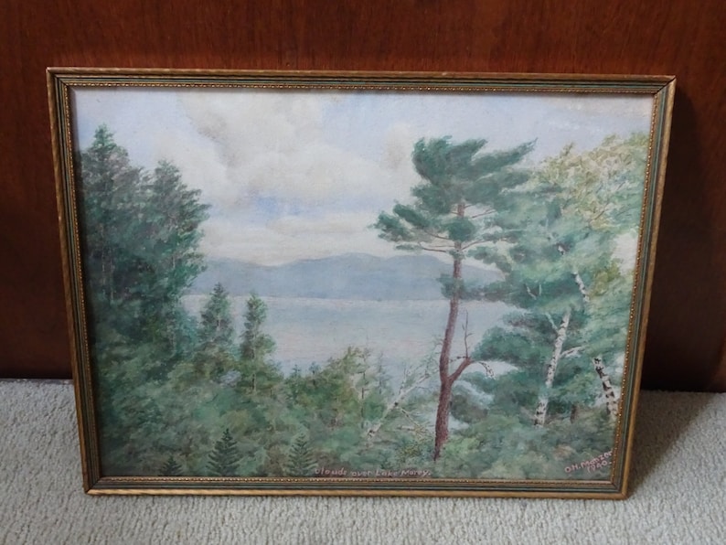 Vintage Lake Morey Vermont 1940 Dated Watercolor by O. H. Manzer - Etsy