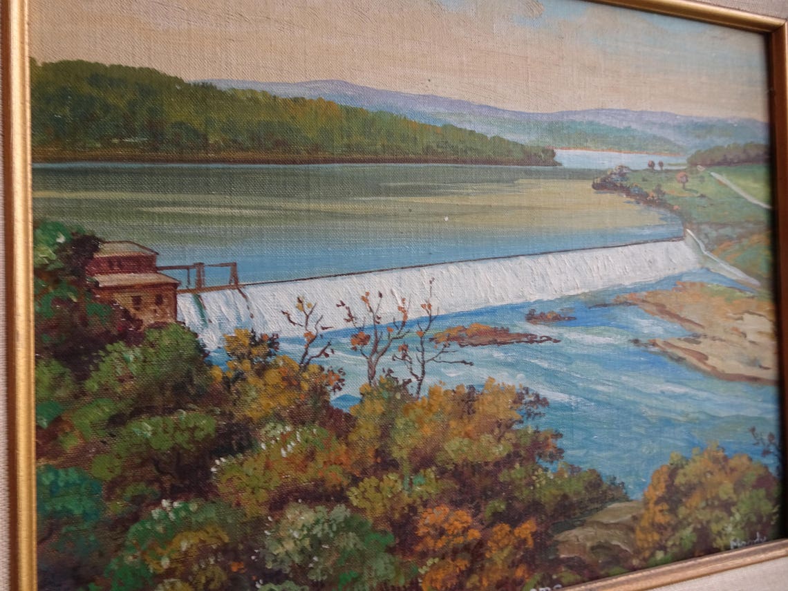 Lake Taneycomo Missouri White River Dam Landscape Signed Moody - Etsy