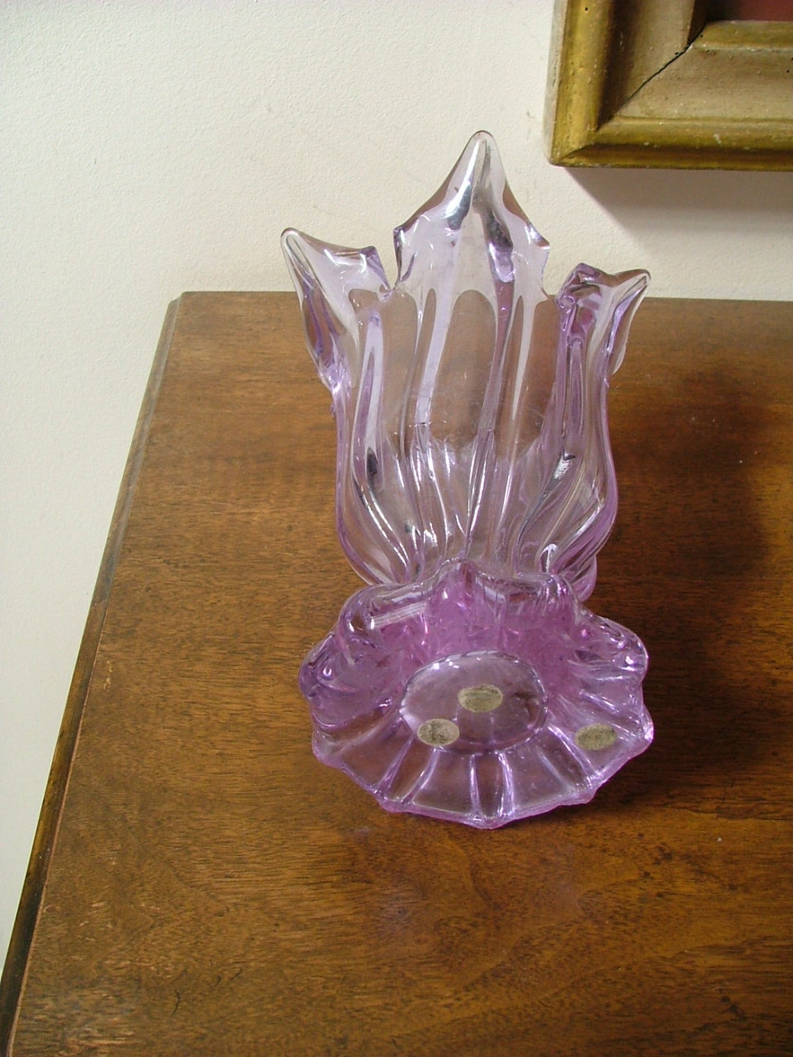 Vintage VIOLET GLASS VASE Seems to Change to Pale Blue in - Etsy