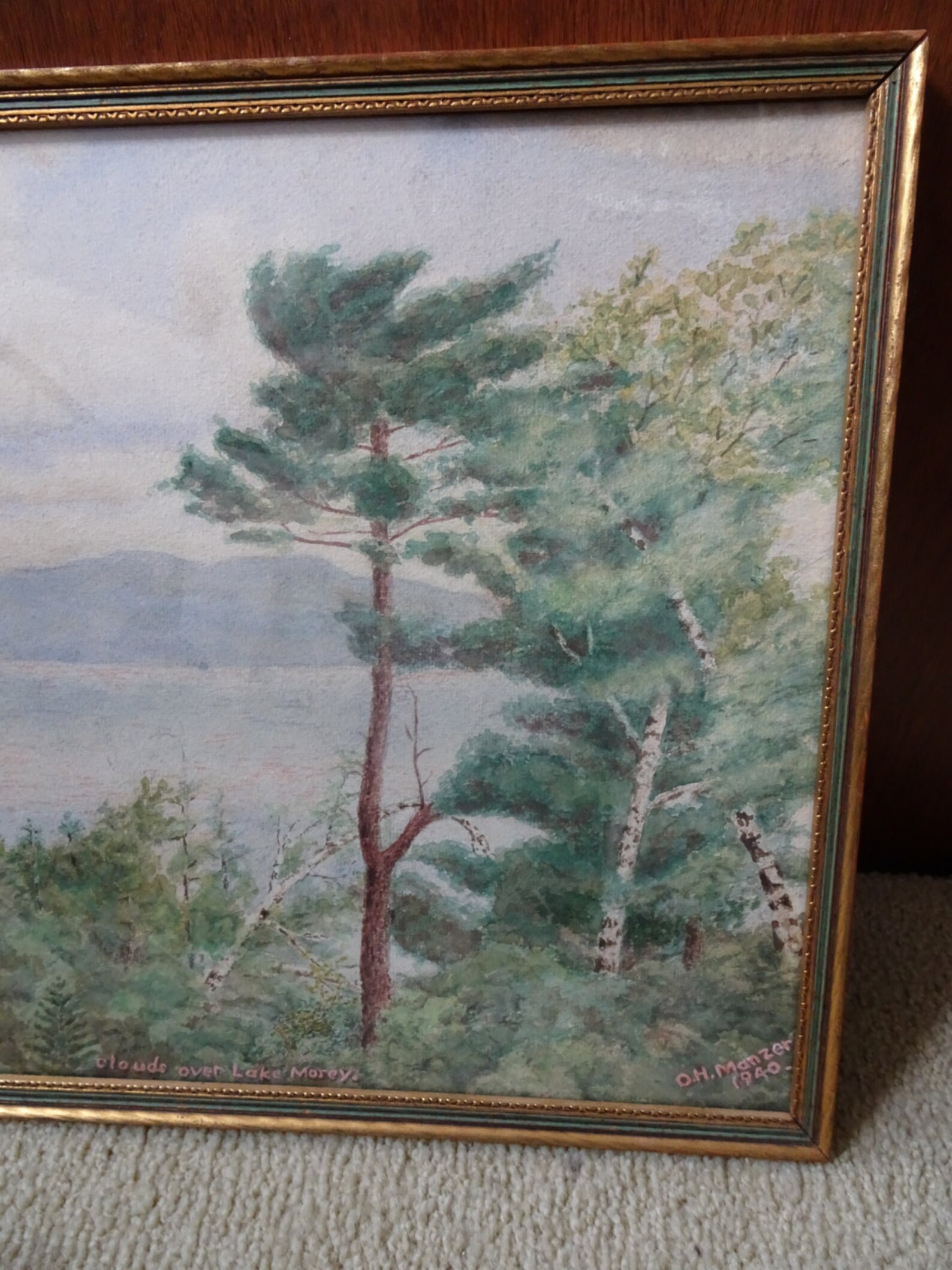 Vintage Lake Morey Vermont 1940 Dated Watercolor by O. H. Manzer - Etsy
