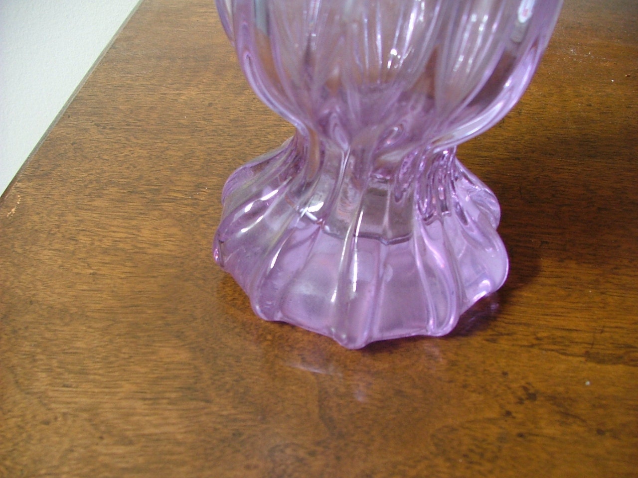 Vintage VIOLET GLASS VASE Seems to Change to Pale Blue in - Etsy