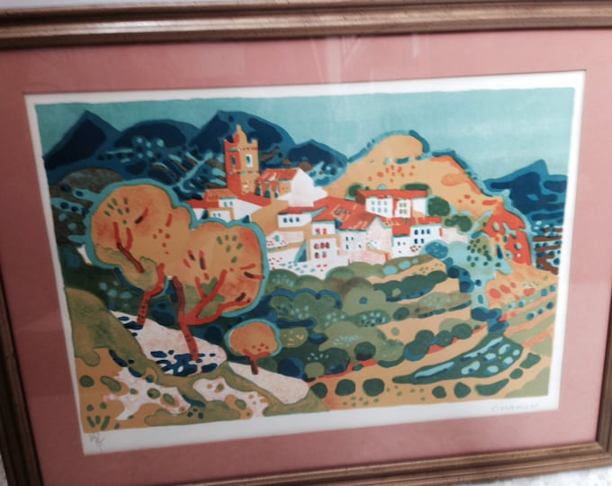 Guy Charon Listed Signed France Village Lithograph Numbered - Etsy