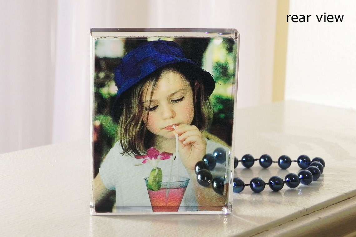 Personalized Photo Frame See Through Glass Small Wedge - Etsy Canada