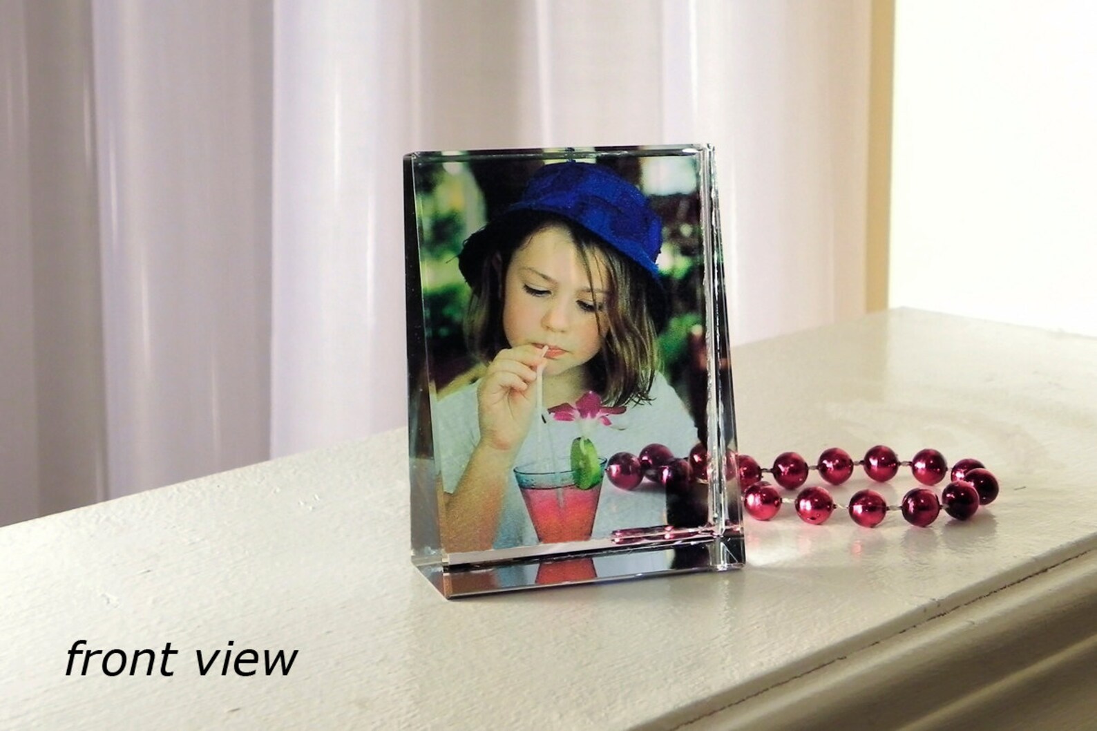 Personalized Photo Frame See Through Glass Small Wedge - Etsy Canada