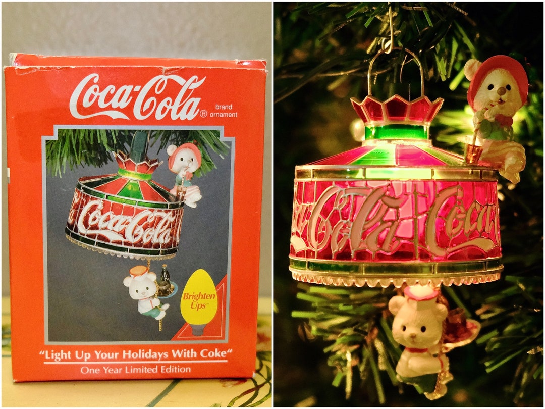 Vintage 90s Collectible Coca Cola Enesco 1993 Light up Your Holidays ...