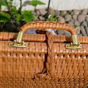 Rare Vintage 70s Wicker Bag Basket Briefcase Picnic Unique - Etsy