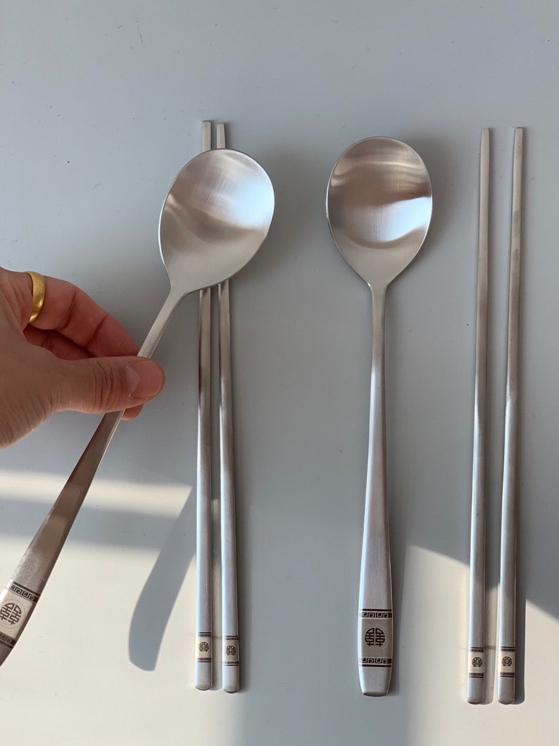 Cozymomdeco / Friend Gift / Korean Chopsticks Spoon Set-100% | Etsy