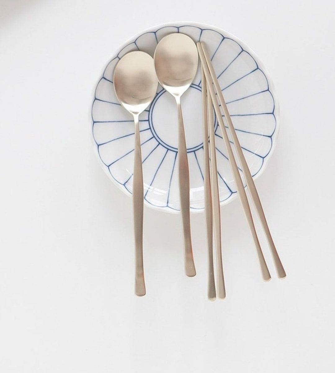 Cozymomdeco Korean Made Stainless Steel Gold Korean Spoon and Chopstick ...