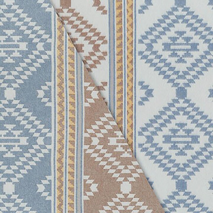 Taos Flannel 'blue' in Powder Blue Tan and Ivory - Etsy