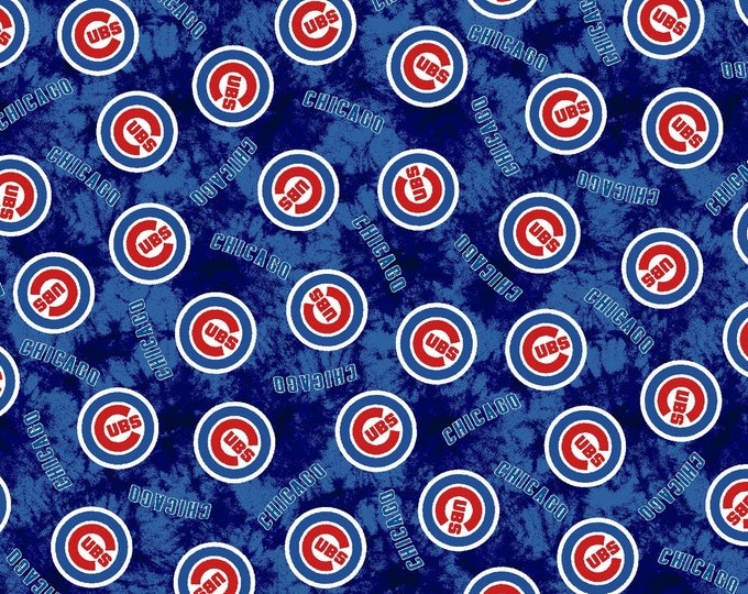 Flannel MLB Chicago Cubs Logos by the Yard 100% Cotton by Fabric ...