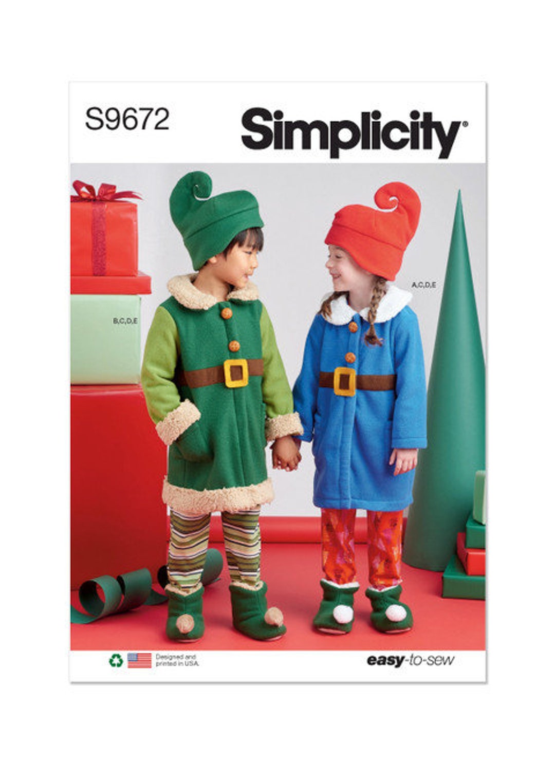 Simplicity 9672 Children's Elf Robes Top Pants Hat and - Etsy