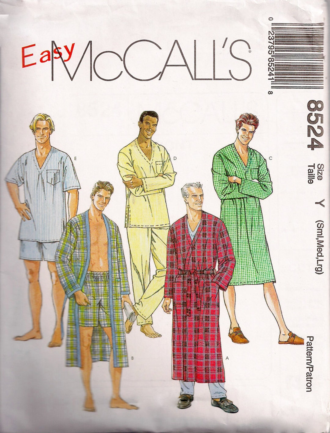 Mccall's 8524 Men's Easy Pajama and Robe Pattern, New uncut Pattern ...
