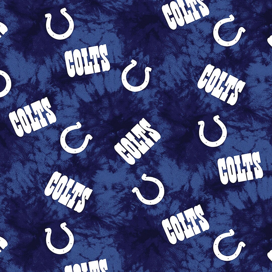 Flannel NFL Colts in Dark Blue and White Print by the Yard 100% Cotton ...