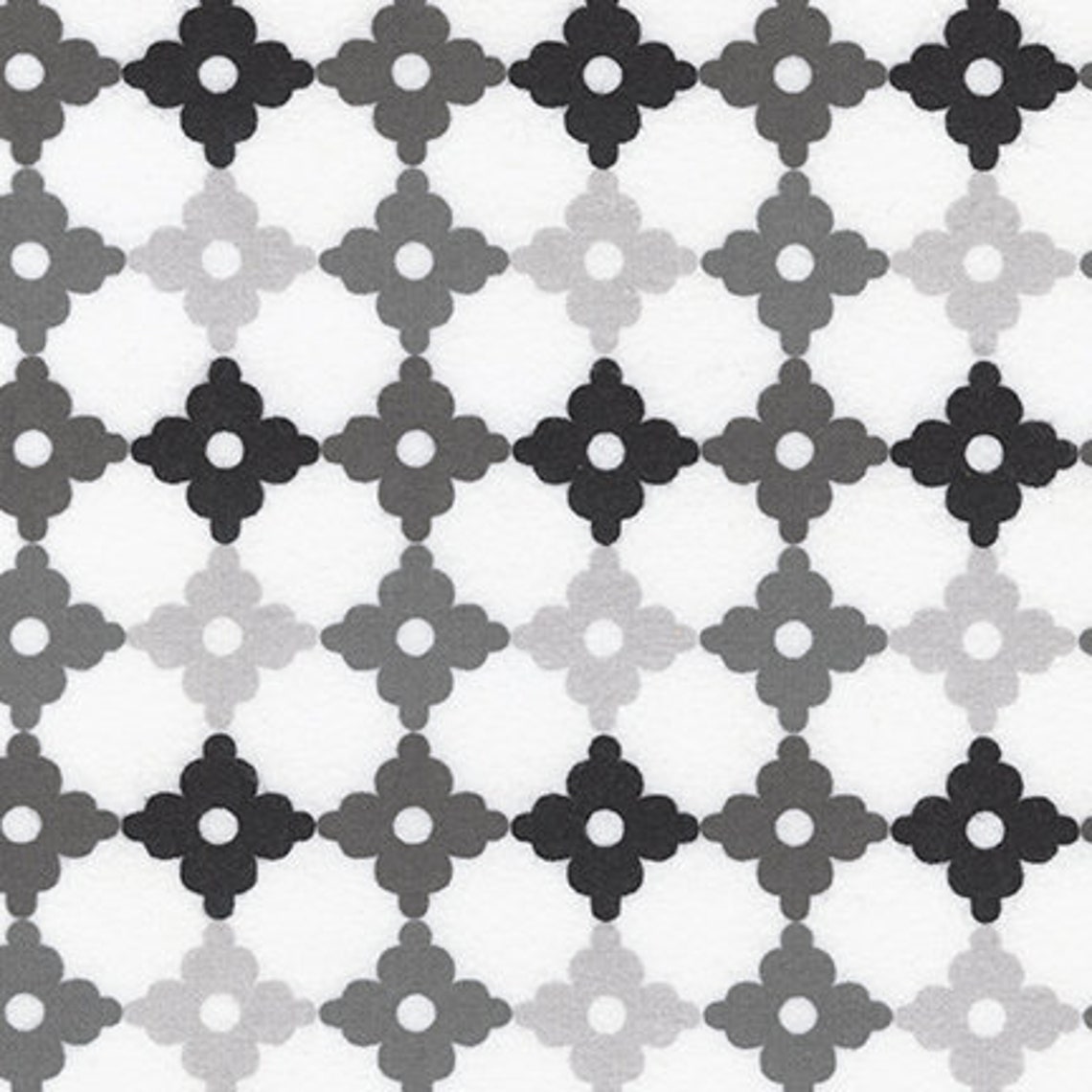 Flannel Cozy Cotton Gray Repeating Tile Pattern Fabric by the - Etsy