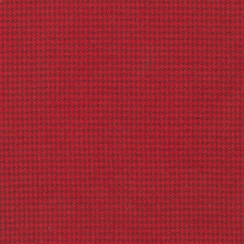 Shetland Flannel 'RED' Tiny Houndstooth Yarn Dyed Fabric by the Yard 100% Cotton by Robert ...