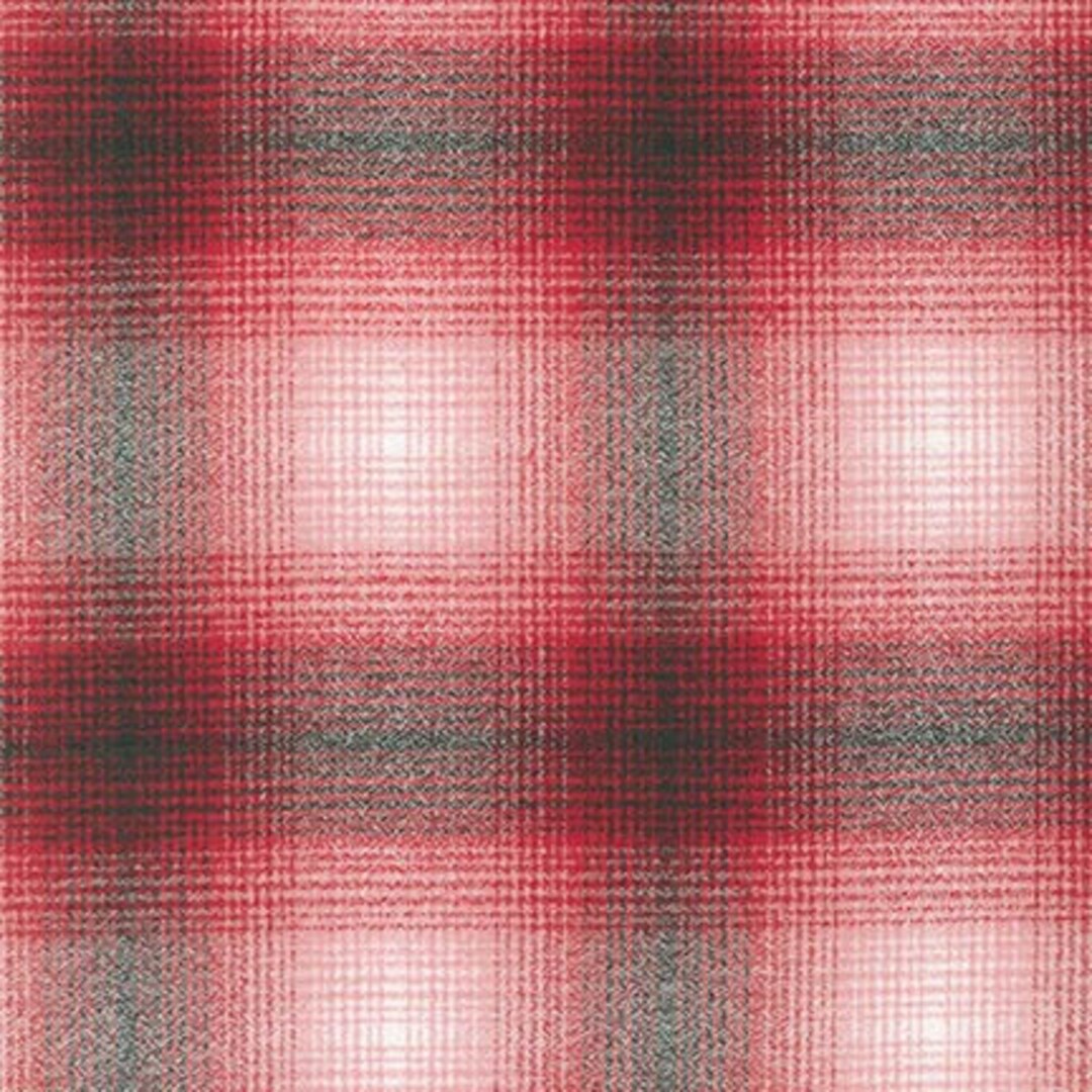 Mammoth Flannel Red, White and Black Plaid Fabric by the Yard 100% ...