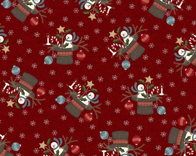 Flannel 'snowdays Santa Hat' Holiday Theme on Black by the Yard by ...