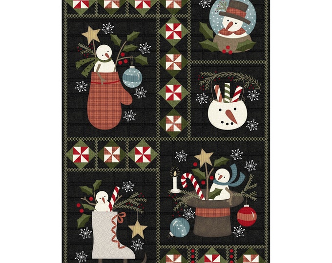 Snowdays Snowman Fabric Panel, Soft Flannel, Candy Cane, Snowman, Ice ...