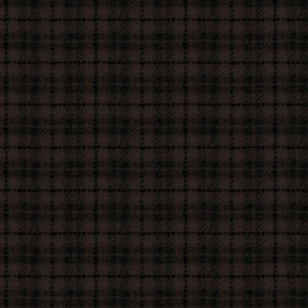 Flannel Deep Brown 'woolies' Plaid in Espresso by the Yard 100% Cotton by Maywood Studio ...