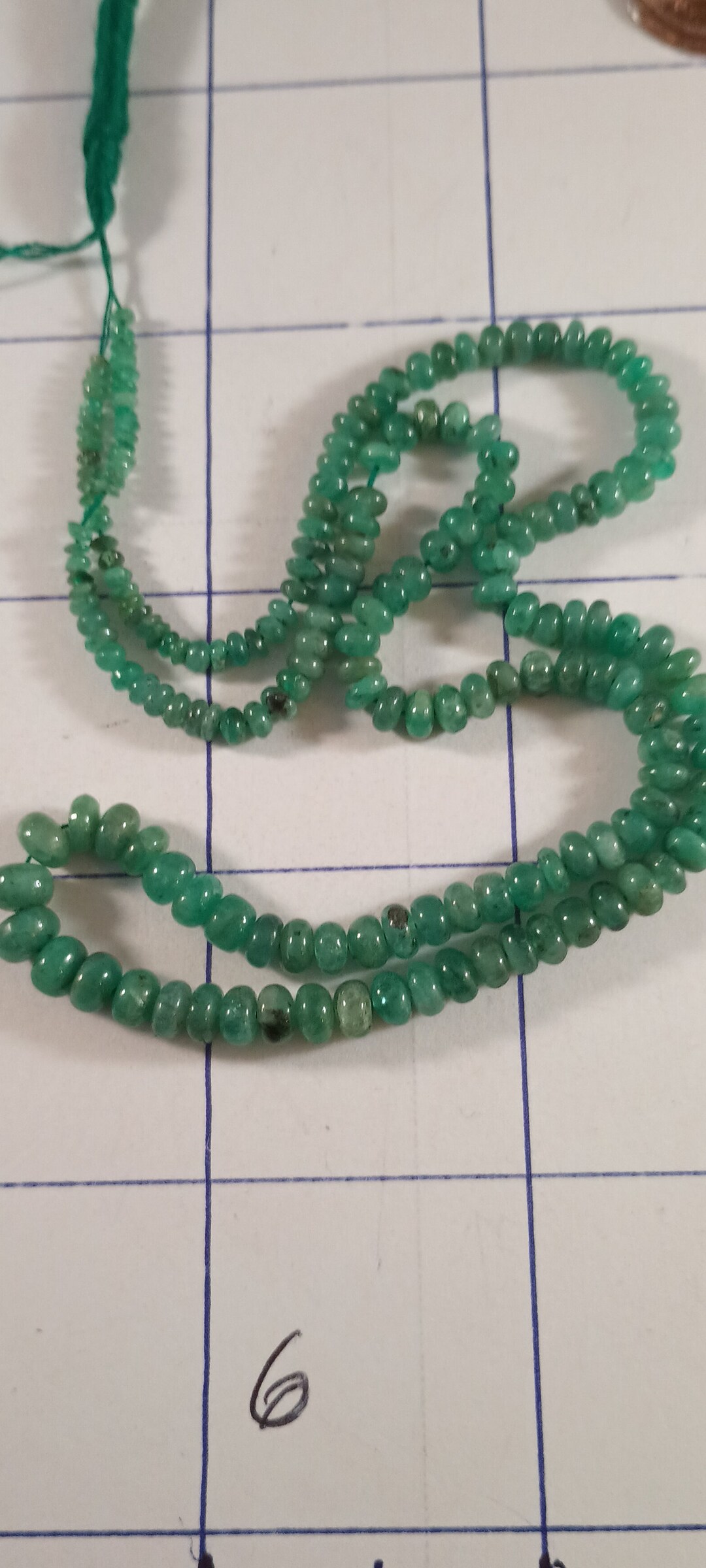 One Only Emerald String Necklace Smooth Donut Tapered String Beads - Etsy