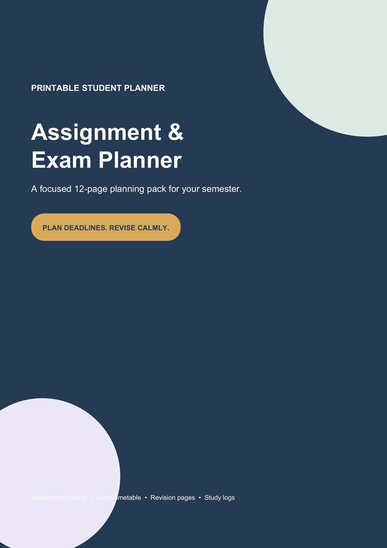Student Assignment & Exam Planner, University Study Planner, Revision ...