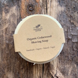 Vegan Organic Shaving Soap Cedarwood Flat Round - Etsy