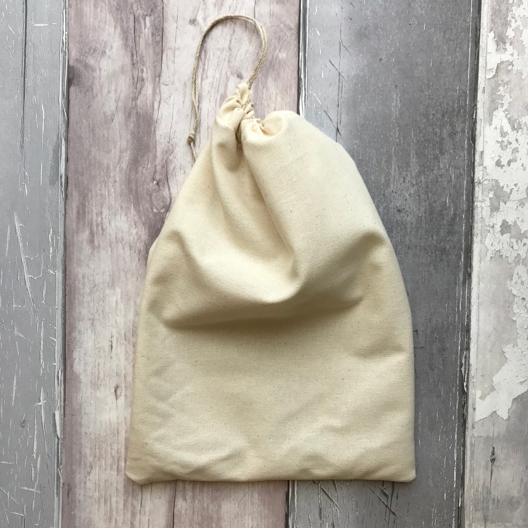 Unbleached Cotton Drawstring Bag, Small - Etsy UK