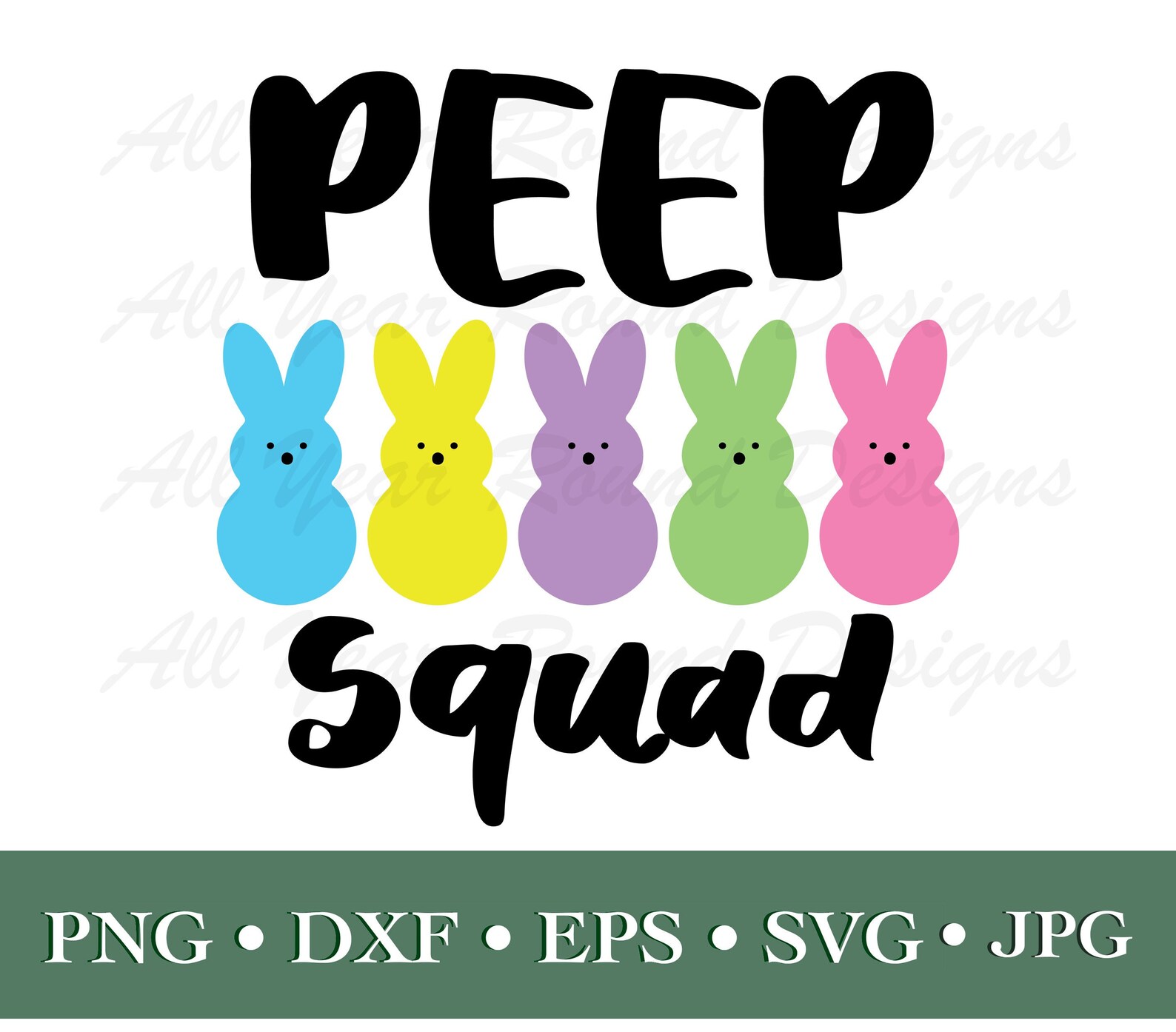 Peep Squad SVG PNG DXF Eps Jpg File Easter Bunny Clip Art | Etsy
