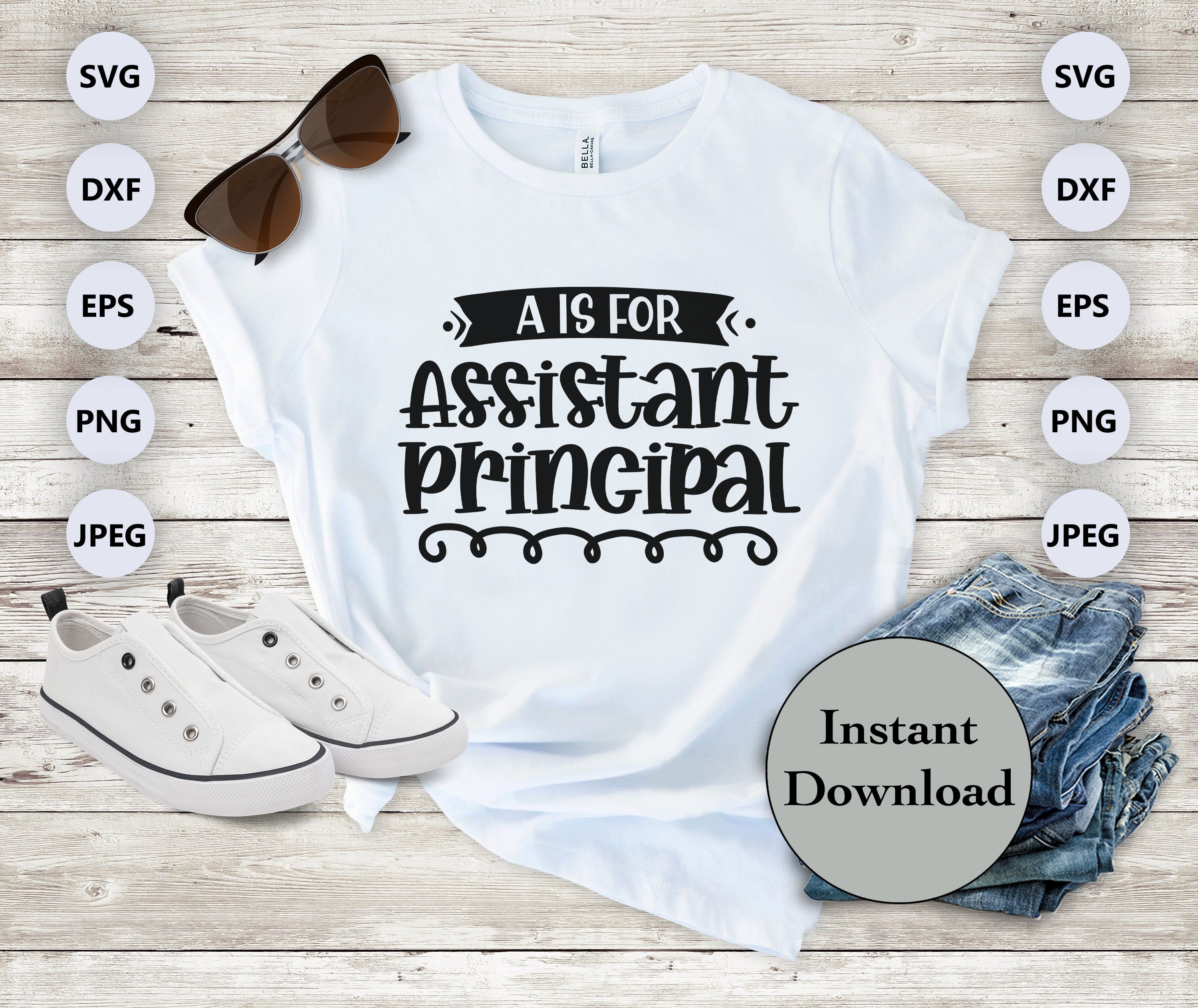 Assistant Principal SVG PNG DXF Eps Jpg File Bundle, Asst Principal ...