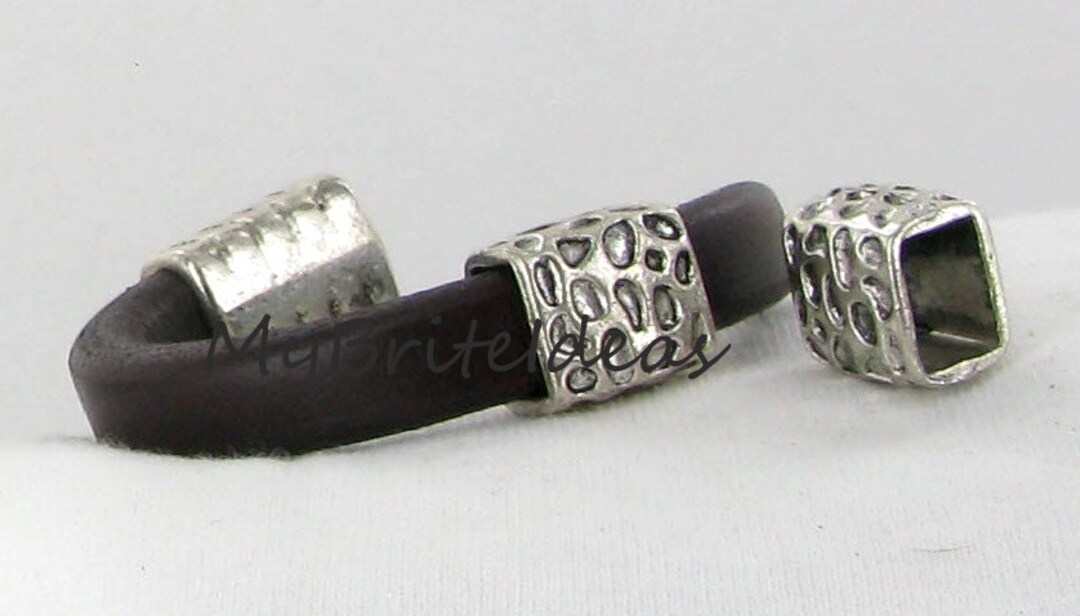 10x6mm Hammered Rectangle Spacer Aka Slider Fits 10mmx6mm Licorice ...