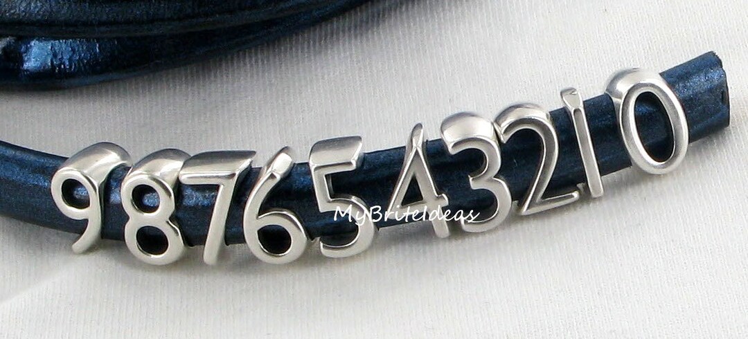 10x6mm NEW NUMBER Sliders - Fits 10mmx6mm Regaliz Leather Jewelry ...