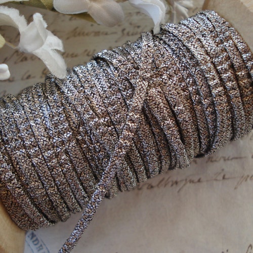 1y Antique French Tiny 1/8 Silver Metal Thread Crimped - Etsy