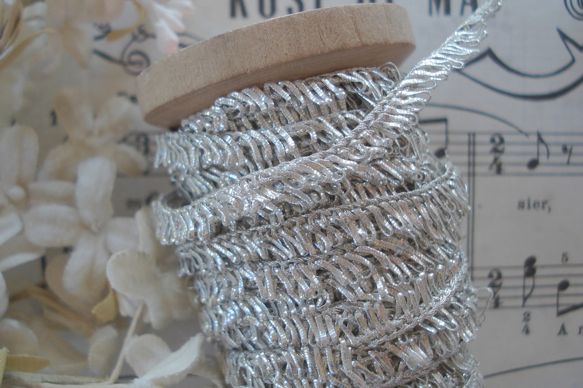 1y Antique French 1/4 Silver Flat Metal Couching Thread - Etsy